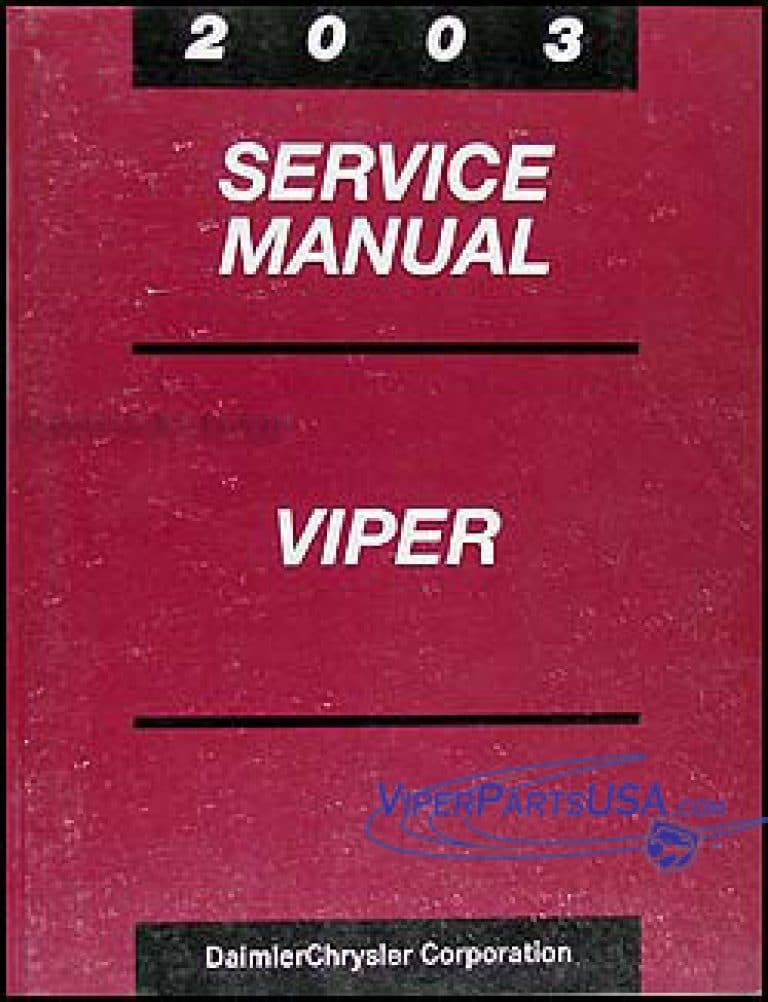 Manual, Repair/Service - 2003 Dodge Viper - Viper Parts USA